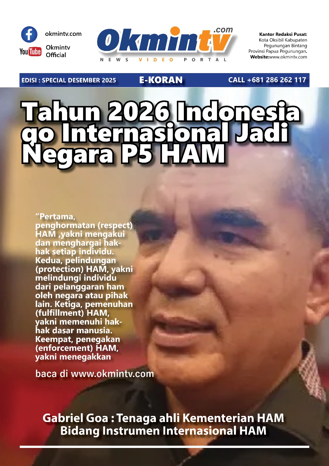 Tahun 2026 Indonesia Jadi Negara P5 HAM | Pelitadesantt.com